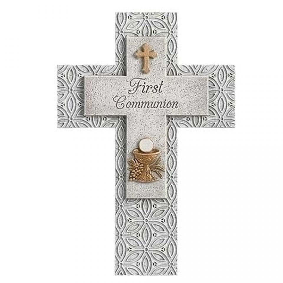 Stone-Style First Communion Cross – The Catholic Gift Store