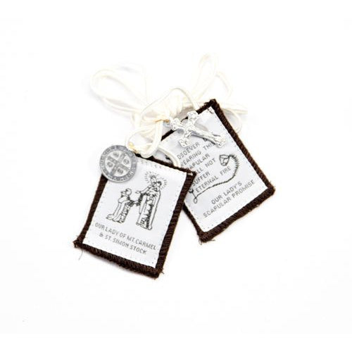 Traditional Brown Scapular with a Brown or White Cord – The Catholic ...