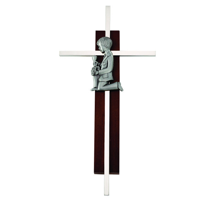 Dark Wood Communion Boy Cross – The Catholic Gift Store