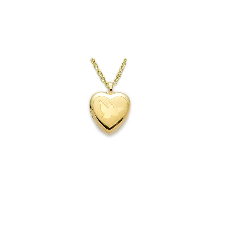 Heart & Dove Locket in Gold – The Catholic Gift Store