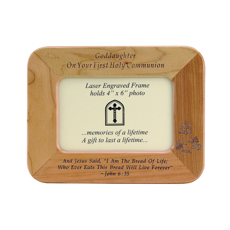 Goddaughter First Communion Wood Frame – The Catholic Gift Store