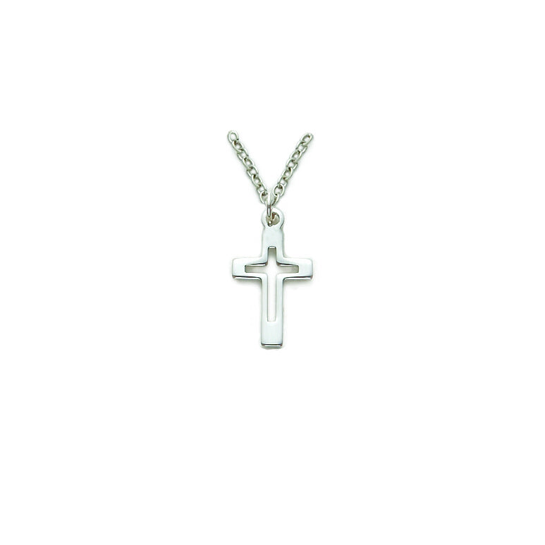 Silver Cut Out Cross – The Catholic Gift Store