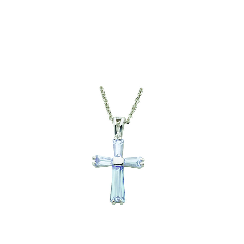 Lady's April Birthstone Cross Necklace – The Catholic Gift Store
