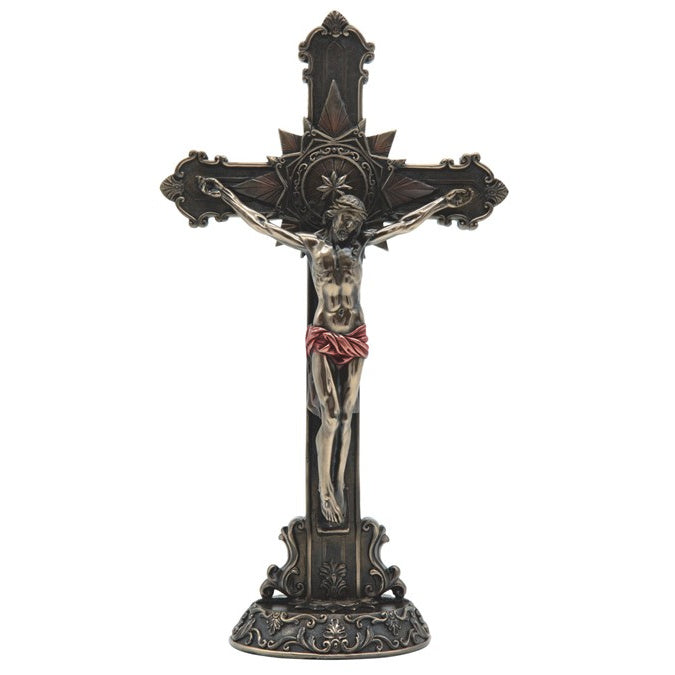 12" Bronze Standing Crucifix – The Catholic Gift Store