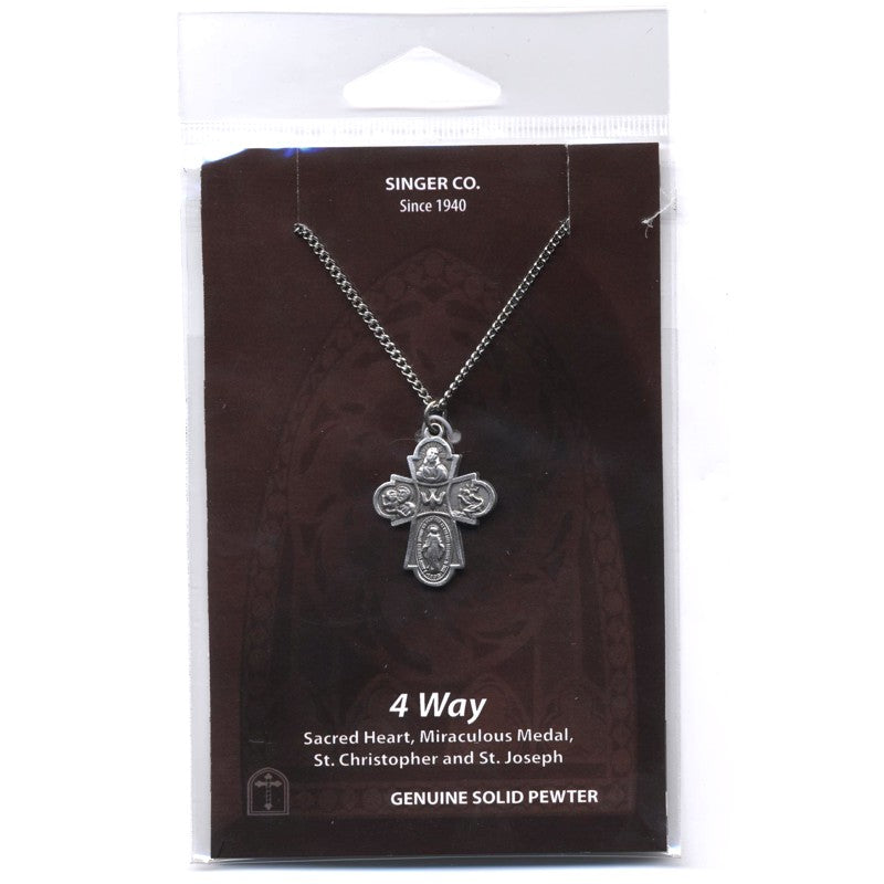 Pewter Four Way Cross – The Catholic Gift Store