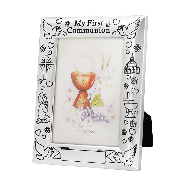 Silver My First Communion Frame – The Catholic Gift Store