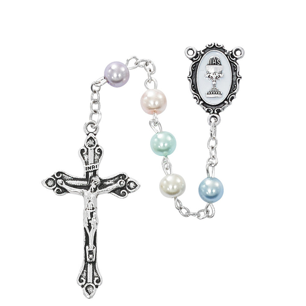 Multi-Colored Pearl Chalice Rosary – The Catholic Gift Store