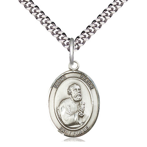 St. Peter the Apostle Sterling Silver Oval Medal – The Catholic Gift Store