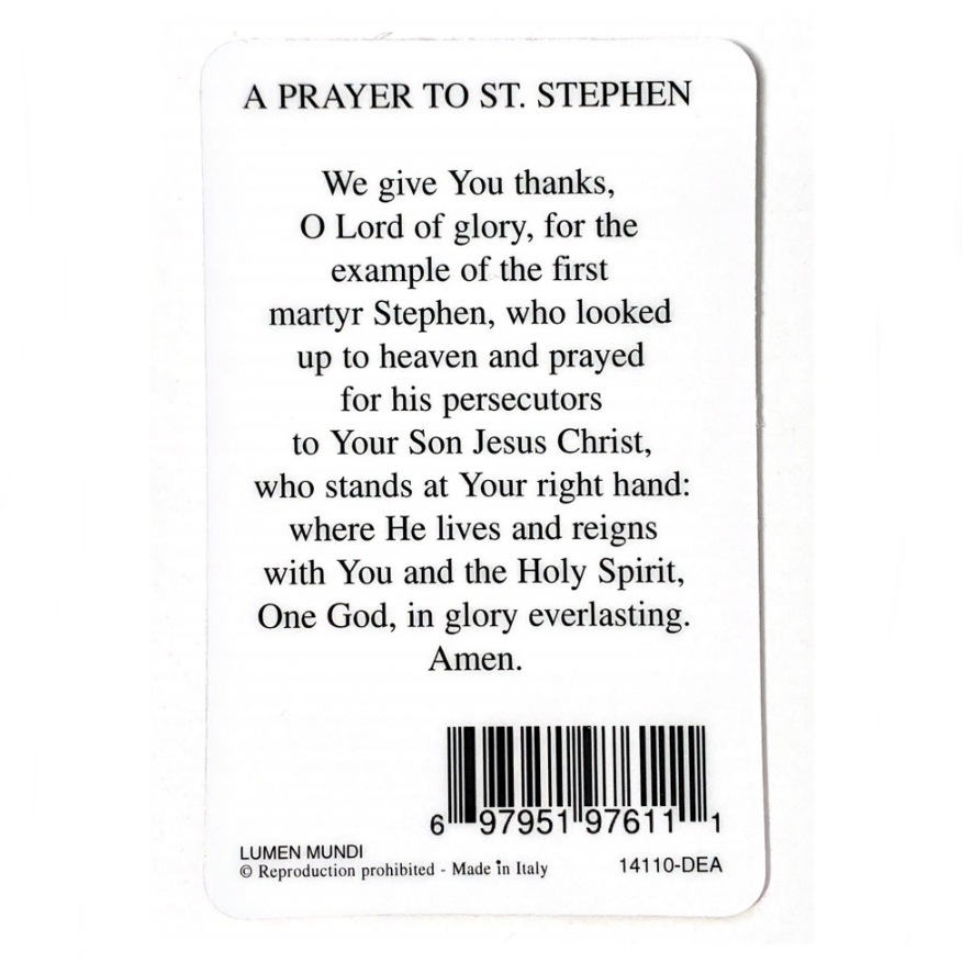 Saint Stephen Deacon Prayercard – The Catholic Gift Store