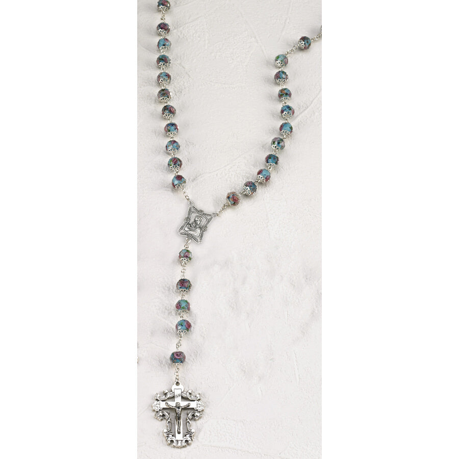 Light Blue Crystal Rose Rosary – The Catholic Gift Store
