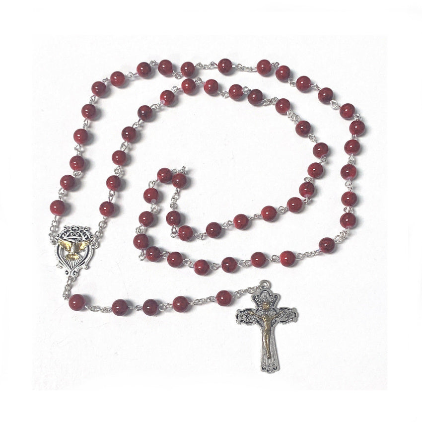 Red Confirmation Rosary – The Catholic Gift Store