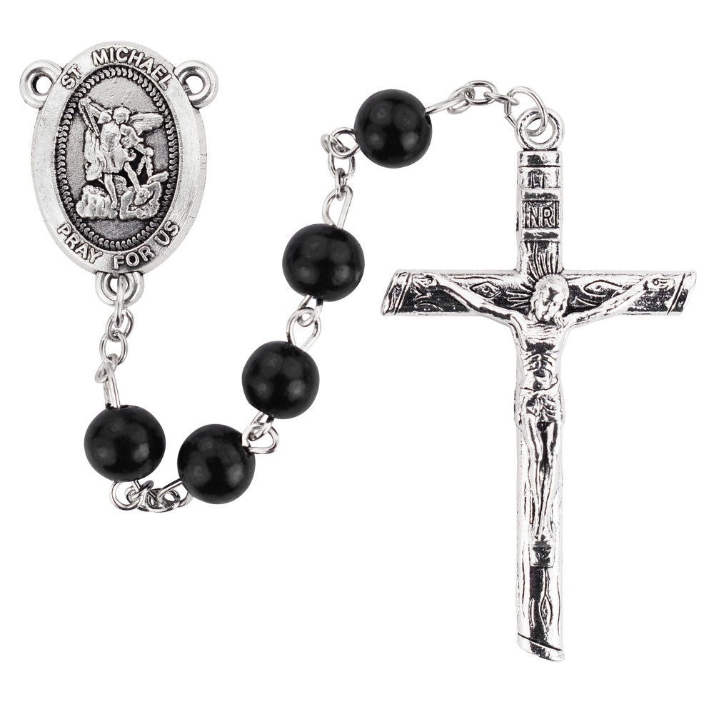 Black Wood Saint Michael Rosary – The Catholic Gift Store