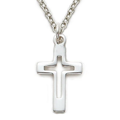 Silver Cut Out Cross – The Catholic Gift Store