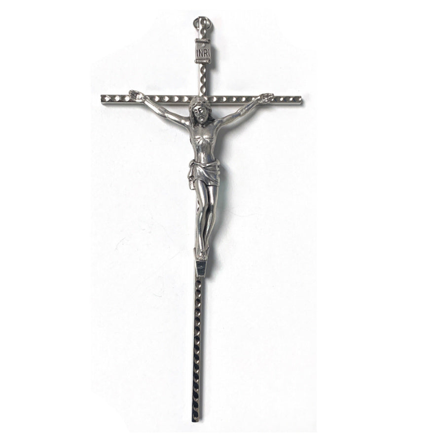 10" Silver Hammered Crucifix – The Catholic Gift Store