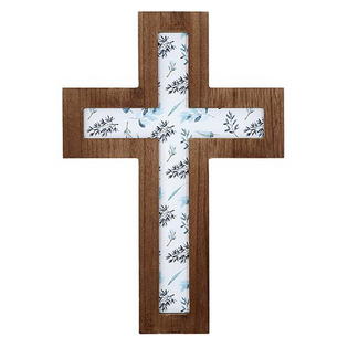 16" Walnut & Blue Wall Cross – The Catholic Gift Store
